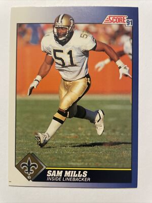 1991 Score Football #61 - Sam Mills [Base] New Orleans Saints NFL Mint ...