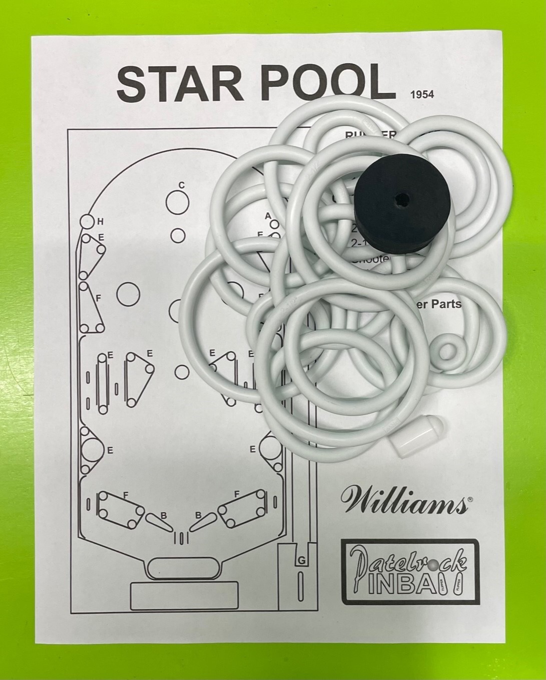 1954 Williams Star Pool Pinball Machine Rubber Ring Kit | eBay