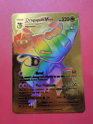Dragapult Vmax Secret Rare Full Art Pokemon TCG Gold Foil Fan Art ...