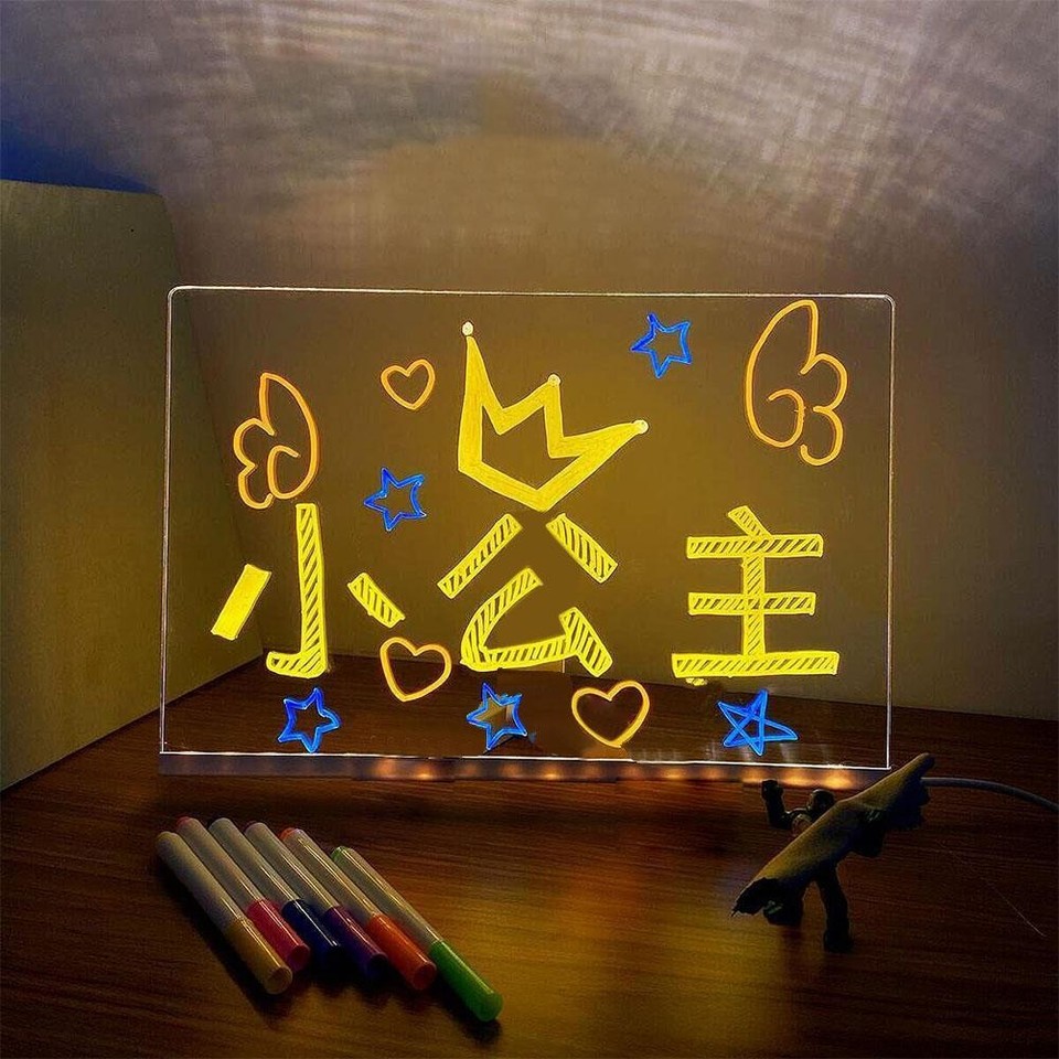 LED Note Board Acrylic Light Up Writing Board for Home Office,Led ...
