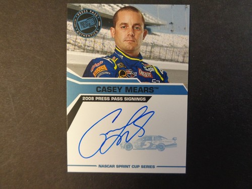 Casey Mears 2008 Press Pass Signings Autograph, Nascar Sprint Cup | eBay