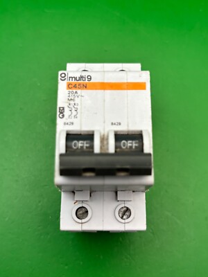 Merlin Gerin 8429 Multi 9 C45N 20A Type 2 Double Pole MCB | eBay UK