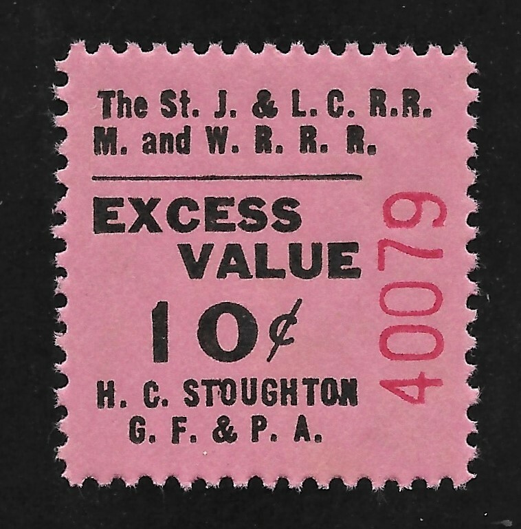 Saint Johnsbury and Lake Champlain Railroad Excess Baggage Stamp | eBay