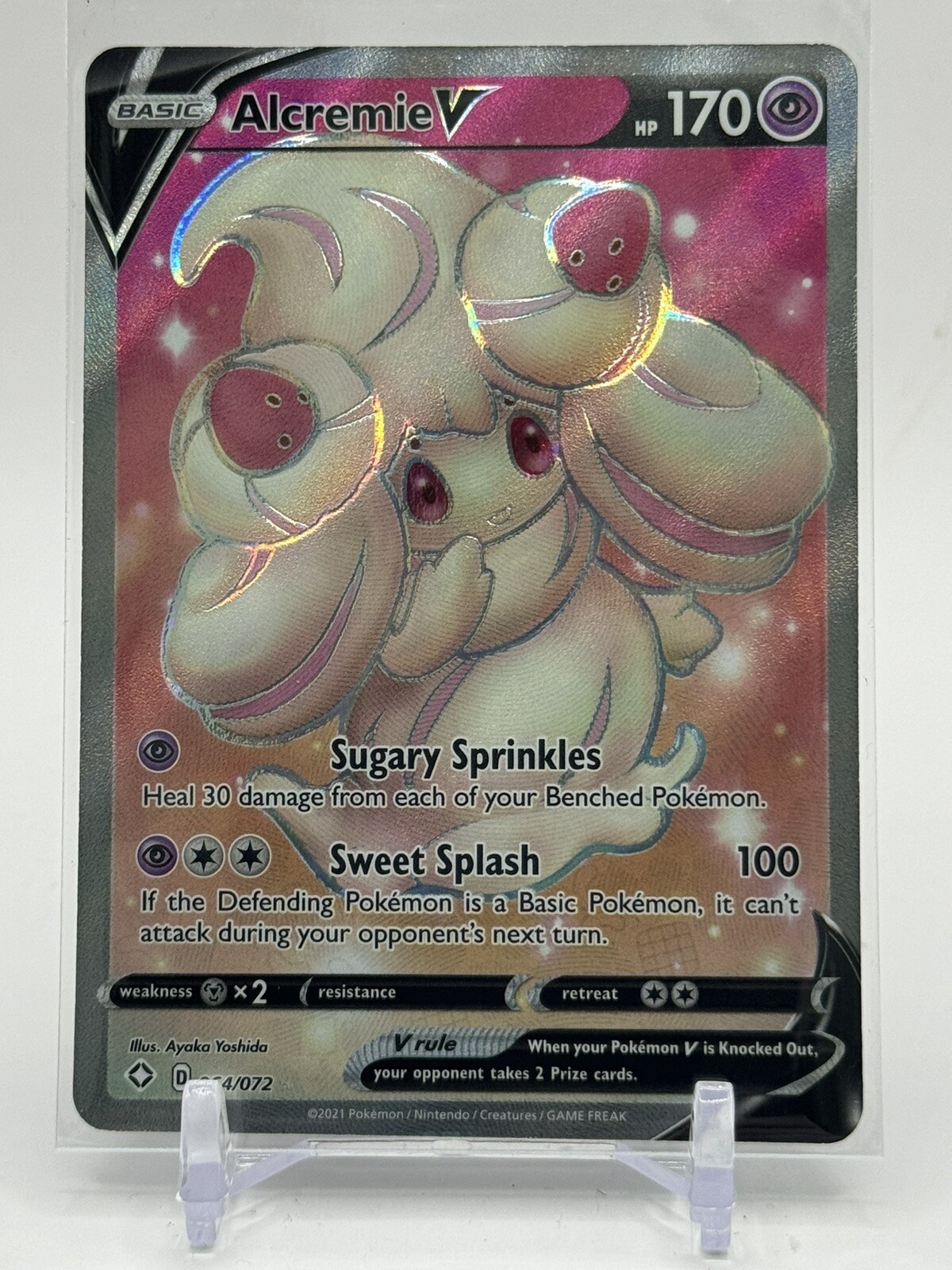 Alcremie V 064/072 Shining Fates Full Art Ultra Rare Pokemon TCG Card ...