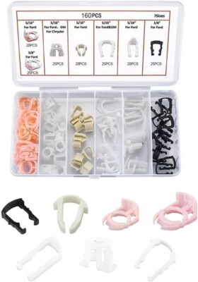 Fuel Line Retainer Clips 160PCS, 3/8 & 5/16 Fuel Line Retaining Clip ...