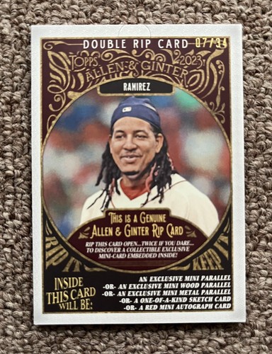 2023 Topps Allen & Ginter - Dual Rip Cards #DRC-DM David Ortiz, Manny ...