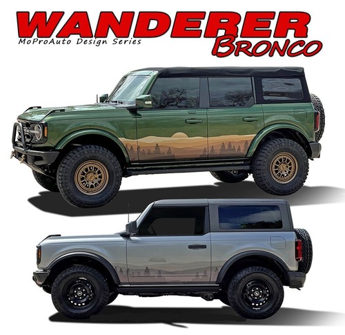 WANDERER 2021-2024 Ford Bronco Side Body Door Decals Stripes Vinyl ...