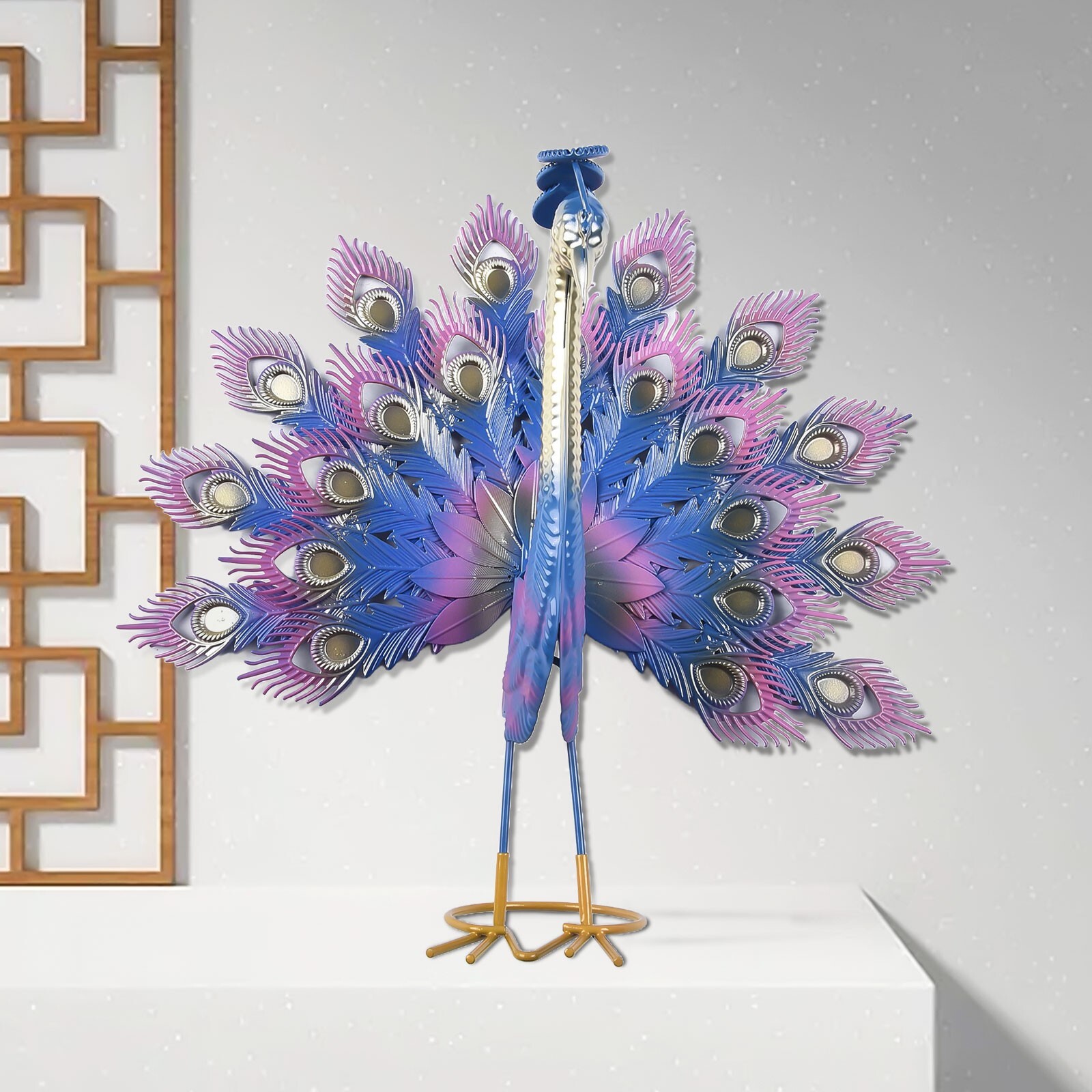 Graceful Blue Peacock Garden Statue The Perfect Focal Point for Your ...