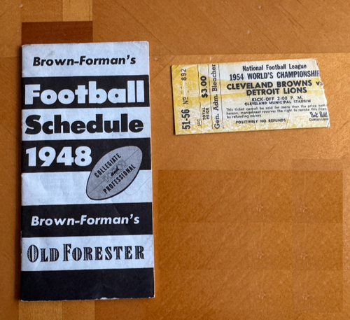 Vintage NFL Cleveland Browns Ticket Stub & Football Schedule | eBay