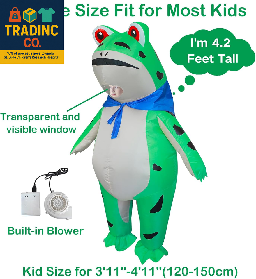 Inflatable Frog Costume for Kids Halloween Cute Animal Costumes Funny ...