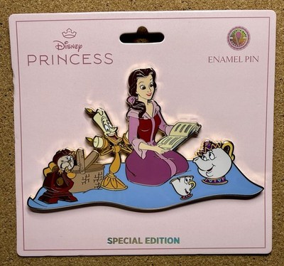 DISNEY PIN BELLE Beauty & The Beast 5” JUMBO Pin LE 150 PALM Chip, Mrs ...