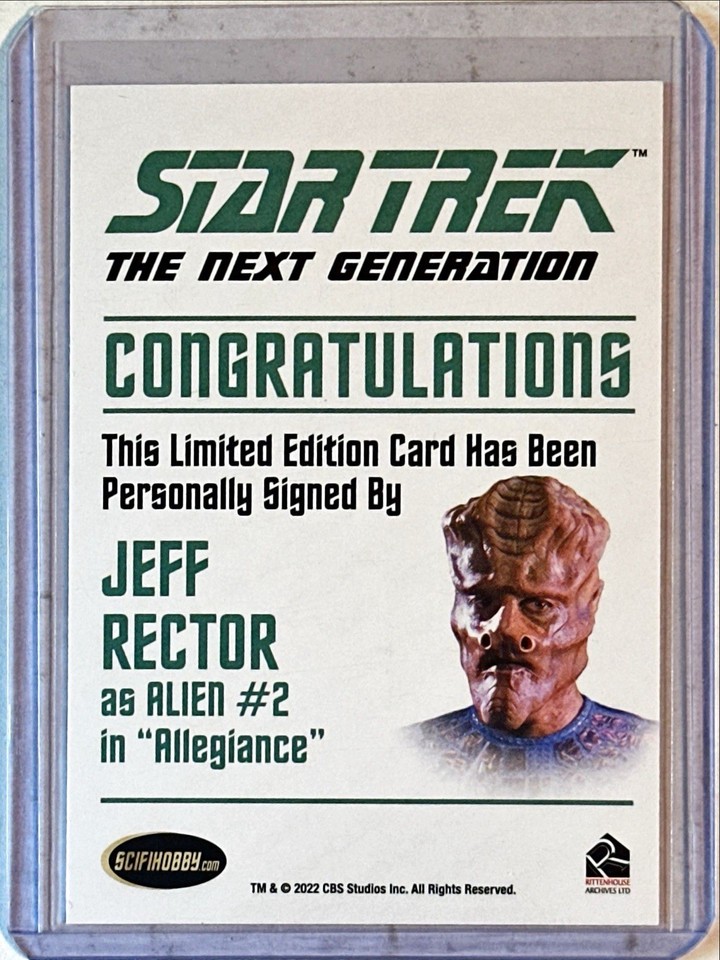 Jeff Rector as Alien #2 2022 Rittenhouse Star Trek TNG Classic Auto | eBay