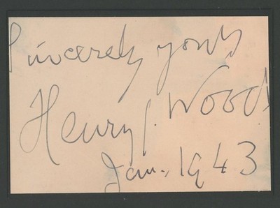 HENRY WOOD (1869-1944) autograph cut | English Conductor - signed | eBay