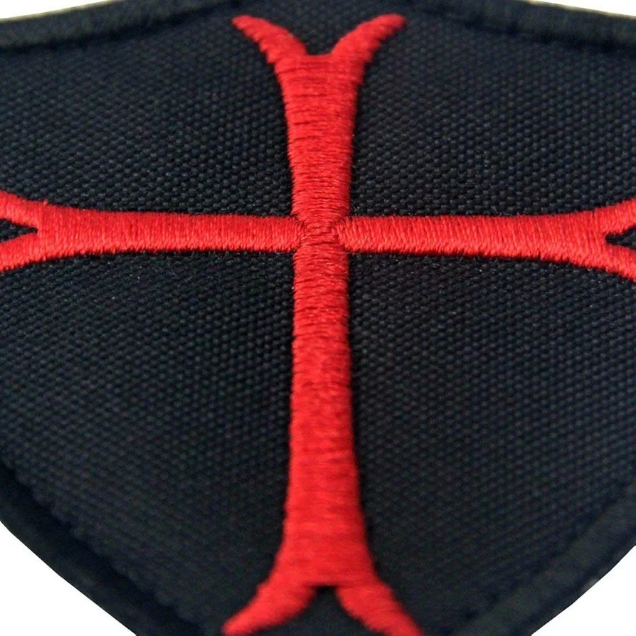 Knights Templar Cross Shield Embroidered Hook & Loop Tactical Morale Patch | eBay