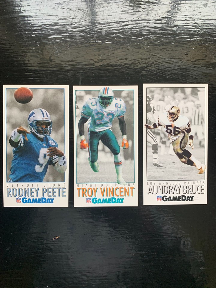 NFL Gameday oversized cards, Lot of 8 cards: 3 from 1992 and 5 from ...