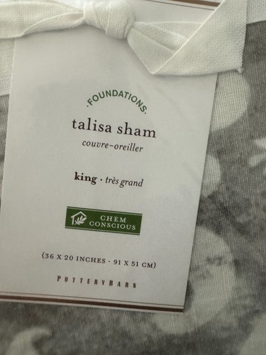 Pottery Barn Talisa King Duvet and Shams Gray NEW | eBay