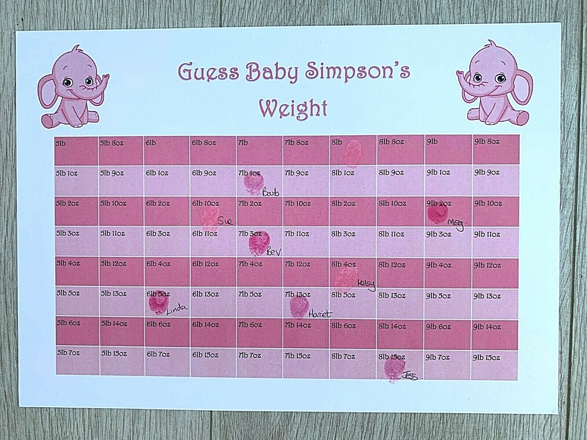 Guess Baby Weight Game Template Baby Shower Games Free Printables