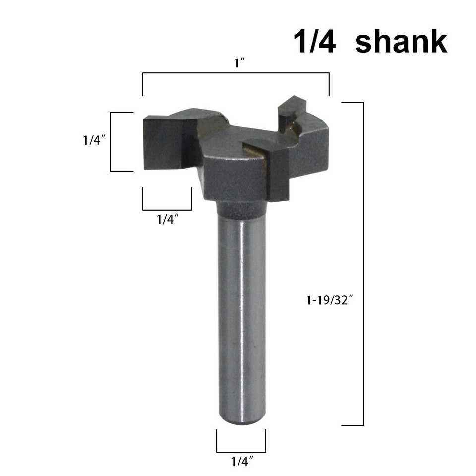 6.35mm shank 3-teeth T-Slot Router Bit Milling Cutter Cutting Handle ...