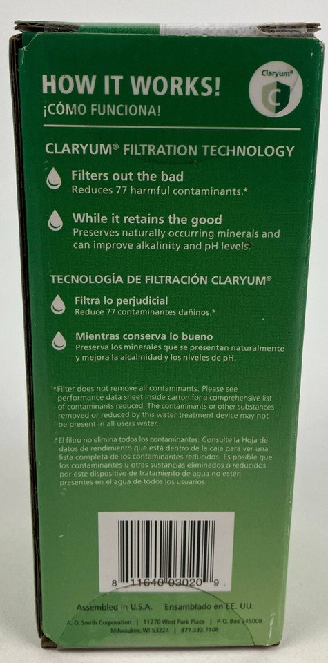 *New* A. O. Smith AO-US-200-R The Clean Water Filter Claryum Filter ...