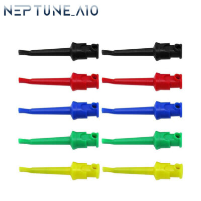 Peakelect 10PCS Mini Grabber Test Hook Clips Insulated for Electrical ...