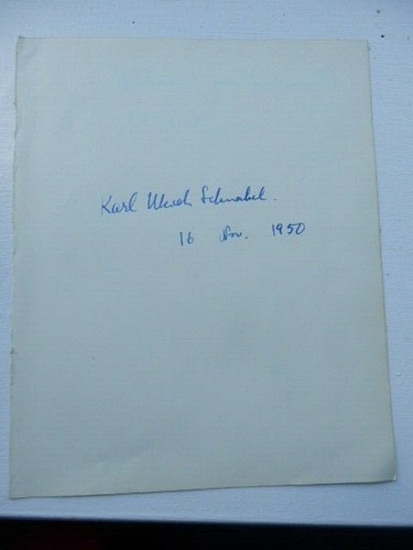 KARL ULRICH SCHNABEL - MUSICIAN - AUTOGRAPH - 1950 | eBay UK