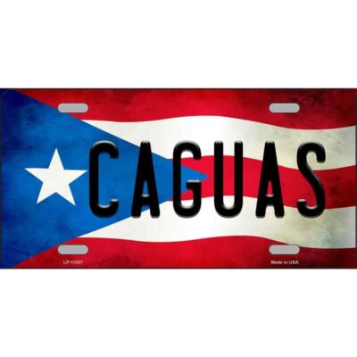 Caguas Puerto Rico Flag License Plate Metal Sign Plaque Art Car Truck ...