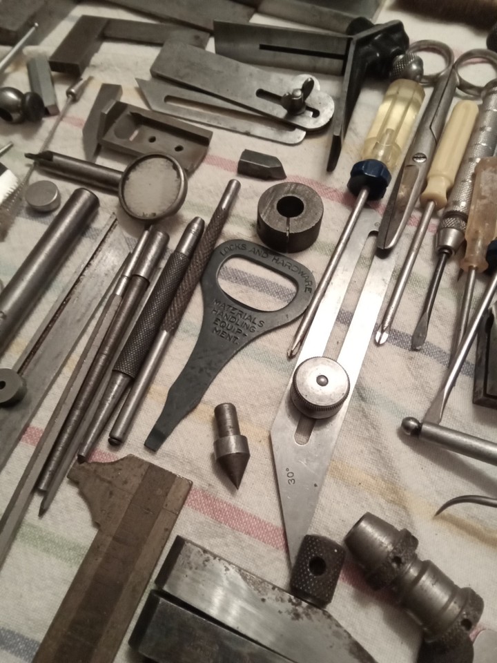 COLLECTION LOT OF VINTAGE MACHINIST TOOL TOOLS STARRETT BROWNE SHARPE ...