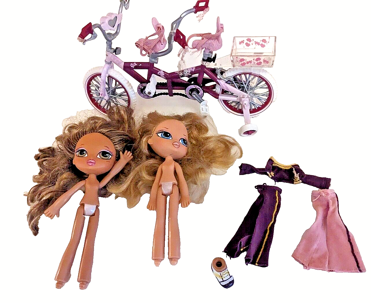 Vintage Bratz Kidz Dolls TLC Lot Tandem Bike Clothes Shoe MGA | eBay