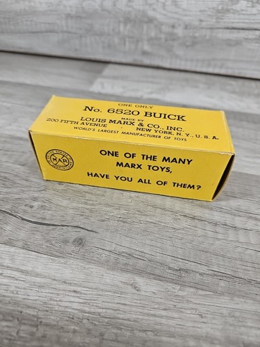 Vintage 1950's Marx Toys Key Wind Up No. 6520 Buick Car BOX ONLY #7 | eBay