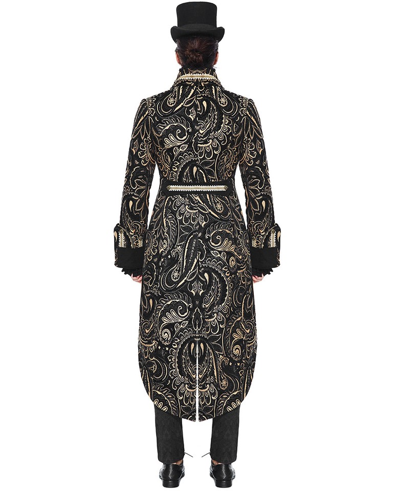 Devil Fashion Mens Monarch Coat - Black & Gold | eBay