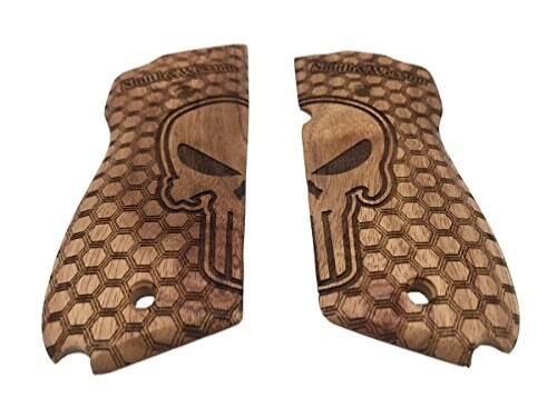 S&W Grips model 39 52 439 539 639 9 MM ROUND BUTT Hard wood Handmade ...