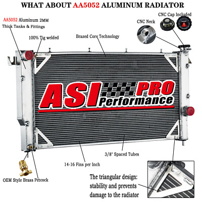 1553 4 Row Aluminum Radiator For 1994-2002 95 Dodge Ram 2500 3500 5.9L ...