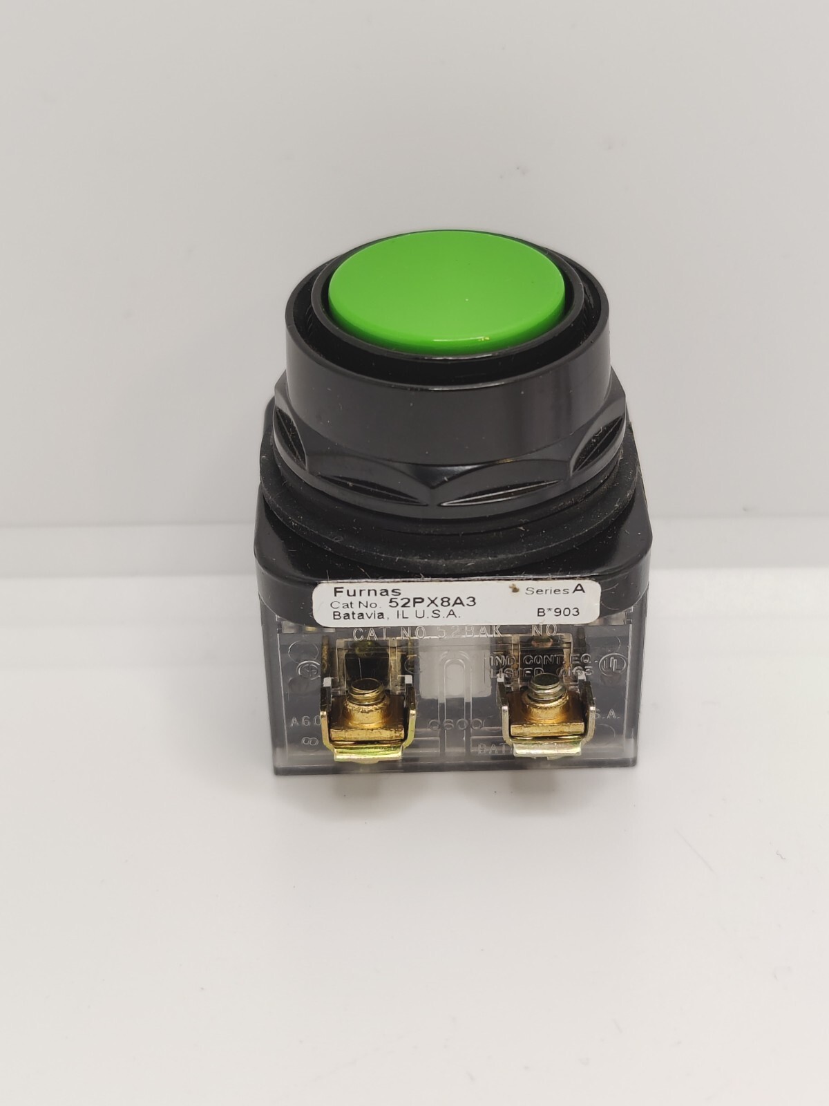 FURNAS ELECTRIC 52PA8A3K PUSH BUTTON SWITCH FLUSH CAP GREEN 1 NO SERIES ...