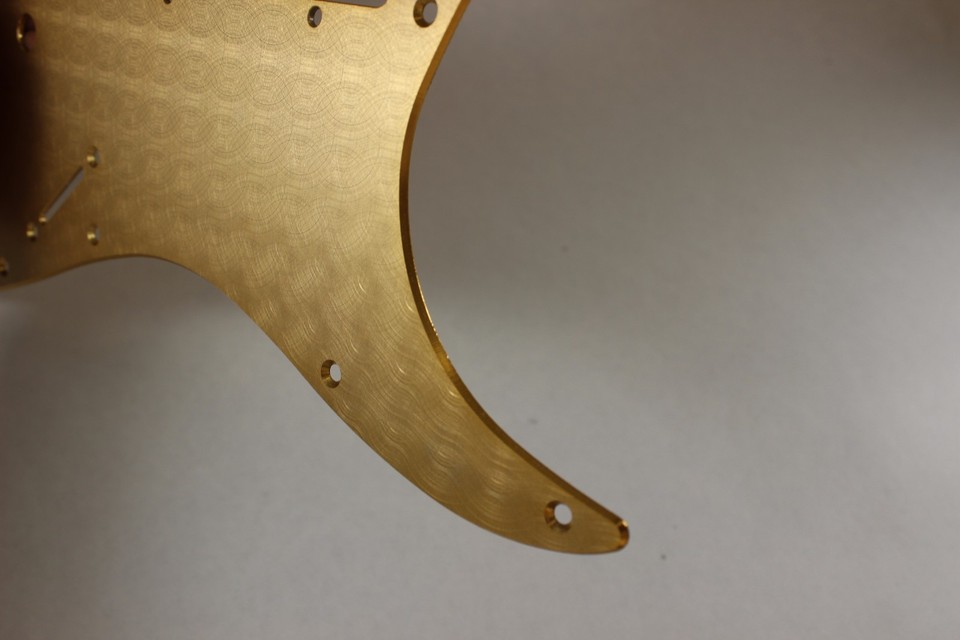 Engine Turned Gold Anodized Aluminum HSH Strat Pickguard for Fender ...