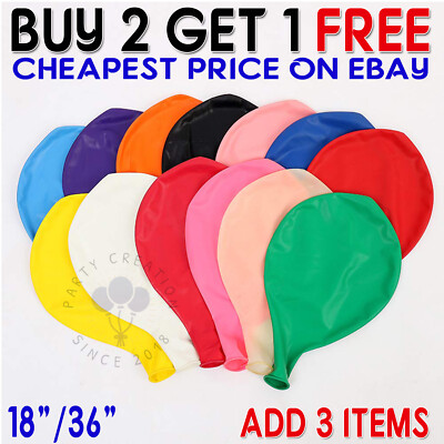 18"/ 36" Inch Giant Plain Balloons Extra Large Balloon Jumbo Plain ...