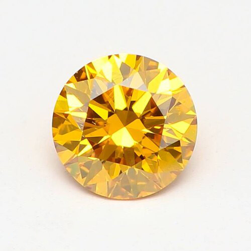 CVD Yellow Round Diamond 0.6 Ct 5.60 mm VS1 Clarity Round Lab Grown ...