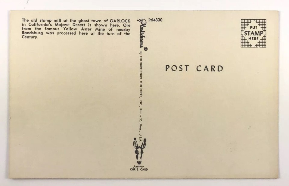 Vintage Postcard Garlock CA Ghost Town Mojave Desert Stamp Mill Mining ...