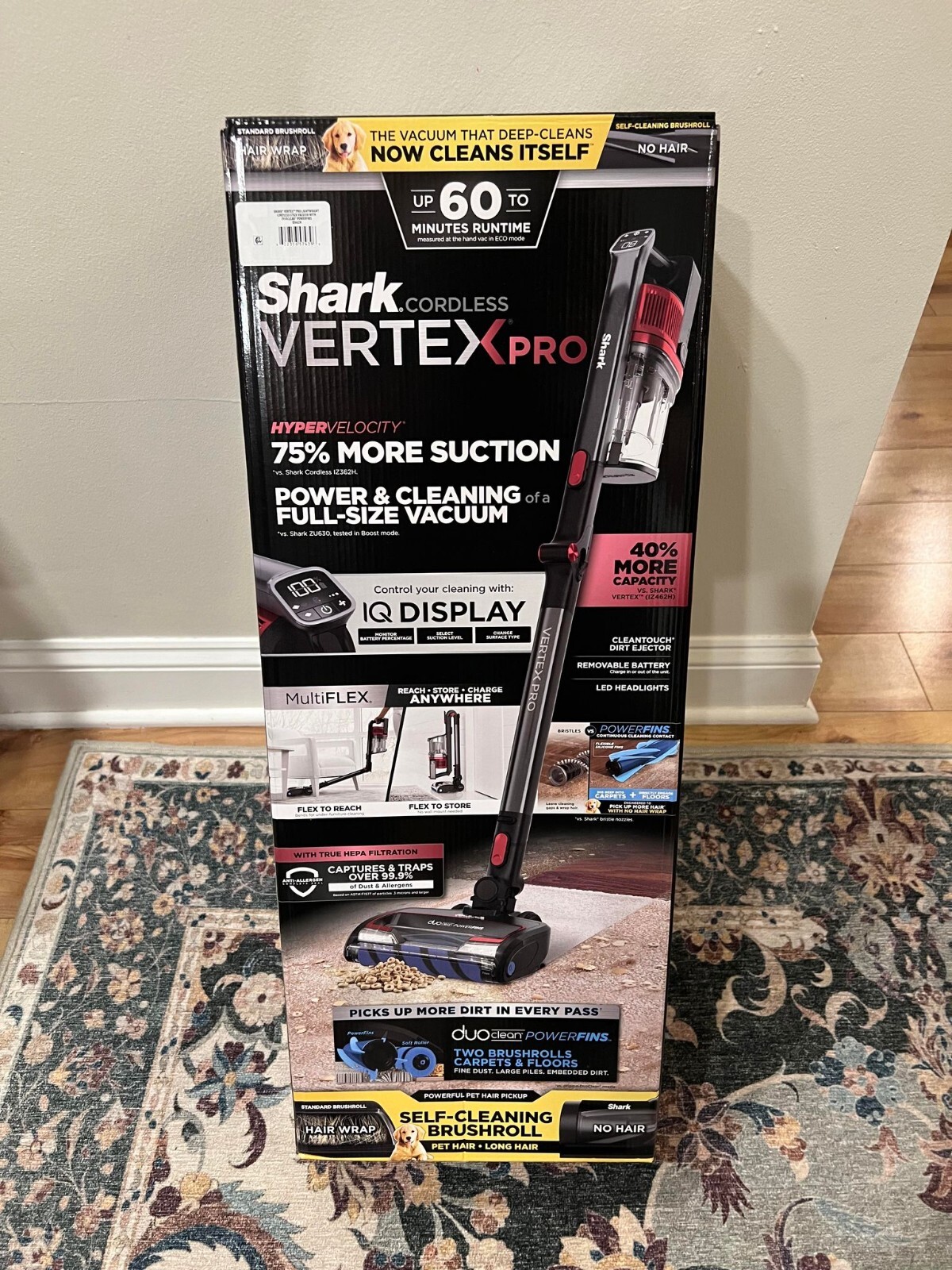 Shark Vertex Pro Cordless Lightweight Stick Vacuum DuoClean PowerFins ...