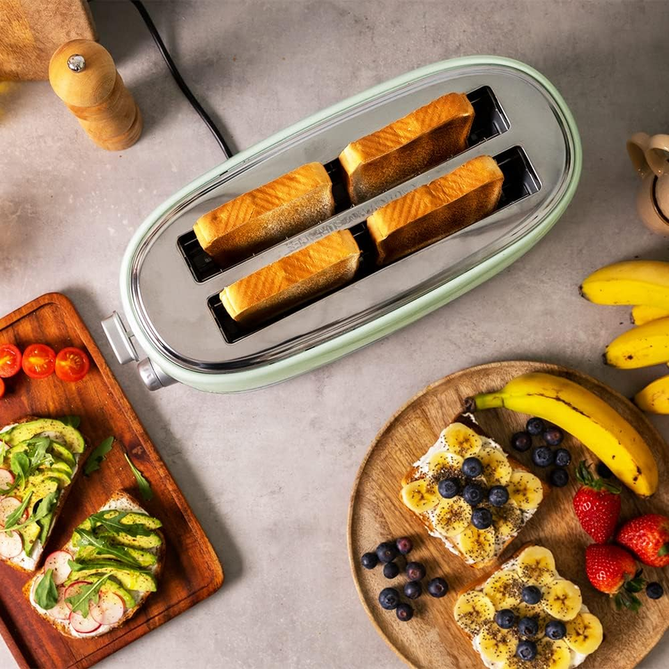 Tostapane 4 Fette Toast&Taste 1600 Retro Double Verde, 1630 W, 2 Slot ...