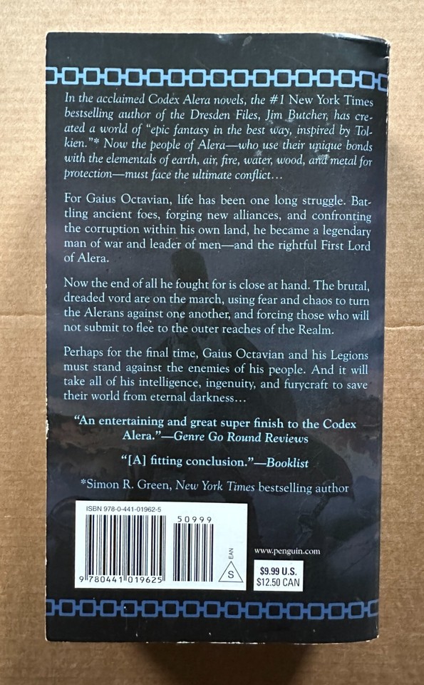 JIM BUTCHER: First Lord’s Fury: Book Six of the Codex Alera : 2010 Ace Paperback 9780441019625| eBay