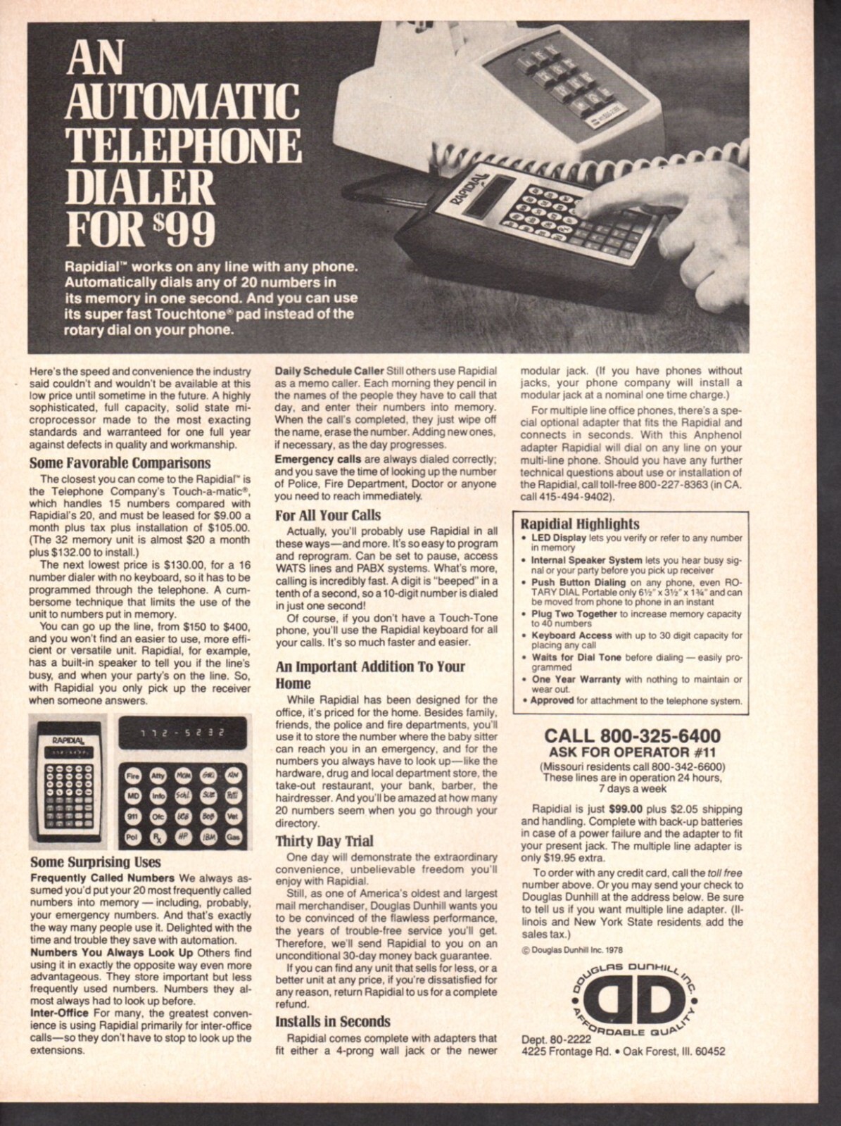 Vintage advertising print ad telephone Rapidial Automatic telephone ...