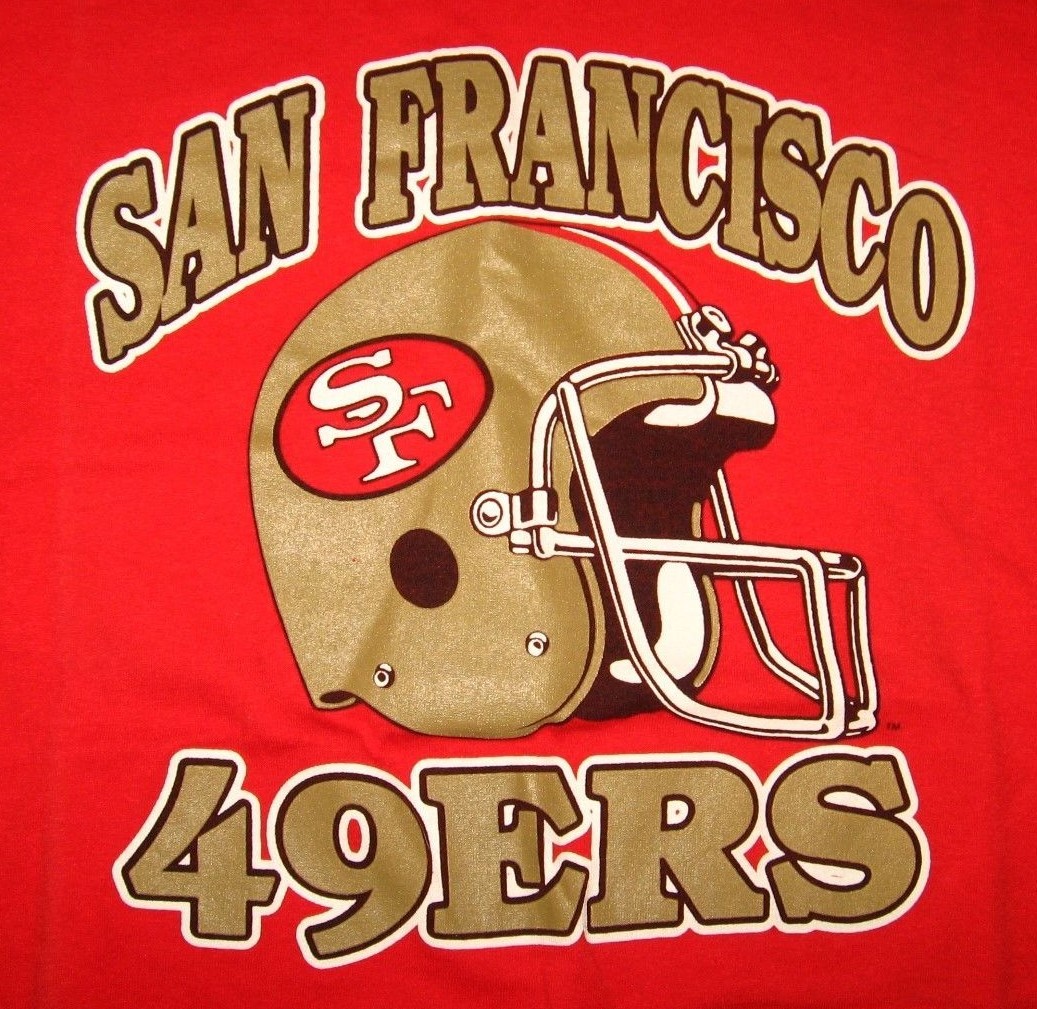 San Francisco 49ers Vintage Tee - 1970's Trench Football Team Helmet T ...