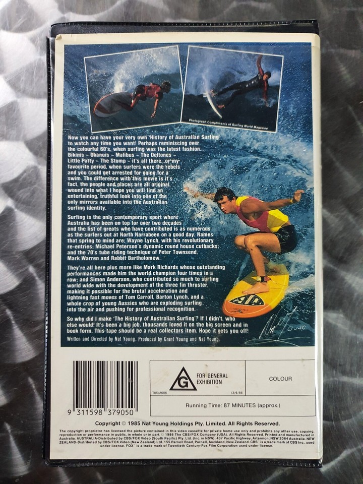 The History Of Australian Surfing - Nat Young Vintage 1985 VHS Big Box ...