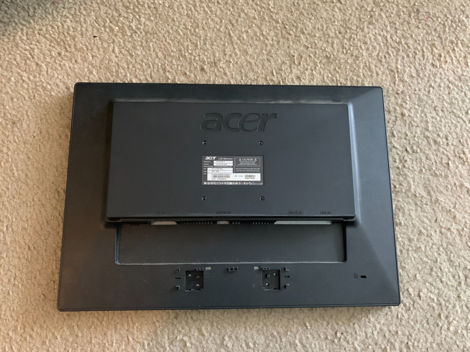 Acer 19 inch LCD Monitor - model - al1917w - In great working condition ...