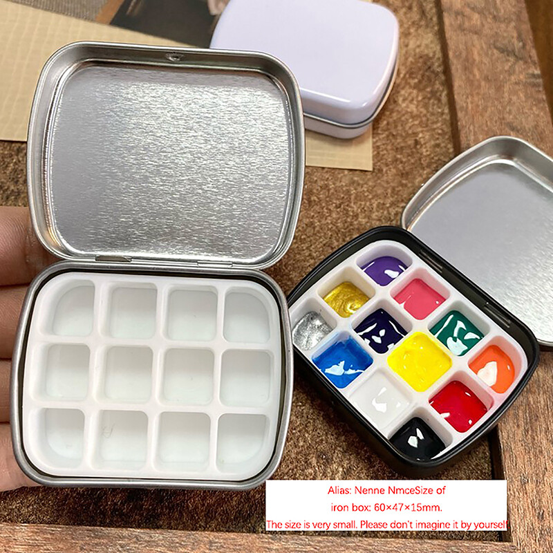 12Grid Empty Mini Watercolor Box Portable Painting Sketch Paint Box Art ...