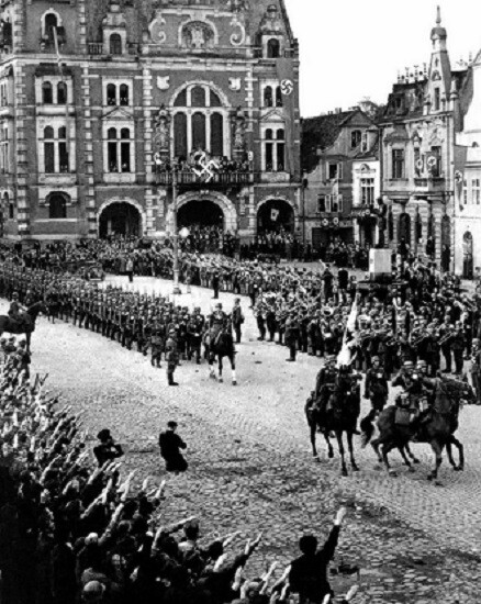 German Rally marching through streets WWII 8x10 Photo 456a | eBay