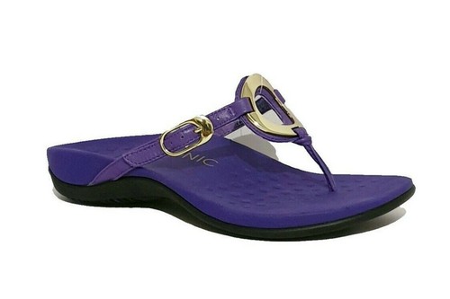 VIONIC KARINA PURPLE LEATHER ORTHOTIC TOE POST FLIP FLOPS SANDALS UK 3 ...