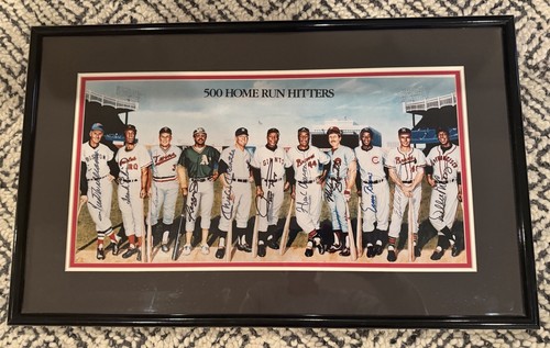 MLB 500 HOME RUN CLUB - AUTO FRAMED POSTER - MANTLE/AARON/WILLIAMS/MAYS ...