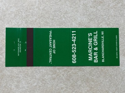 Q417 Vintage Matchbook Cover Marcine's Bar and Grill Blanchardville ...