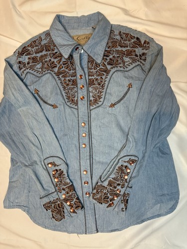Scully Women’s Floral Western Blue Size L Blouse | eBay